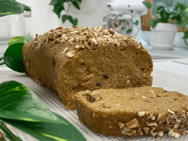 Raw Pecan Pumpkin Raisin Bread