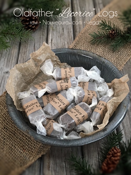 Oldfather “Licorice” Logs (raw, vegan, gluten-free, nut-free)