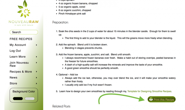 How to Print a Recipe