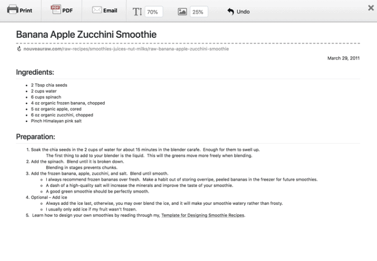 How to Print a Recipe