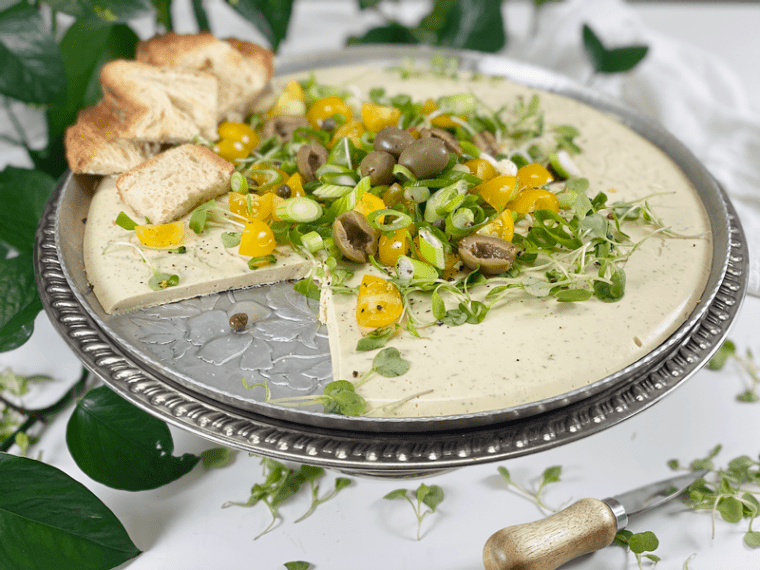 Wasabi Vegan Cheese with Tomato Arugula Salsa | Cashew Based | Oil-Free ...