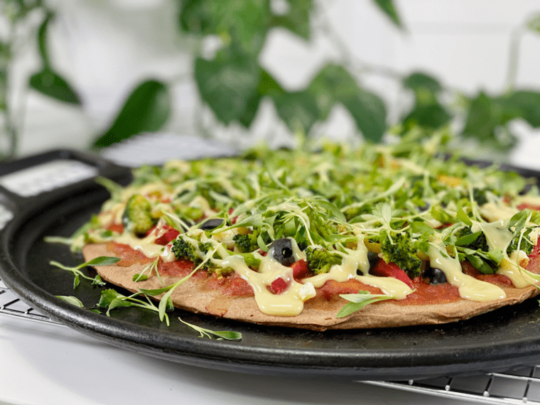 Buckwheat Pizza Crust | Cooked | Crispy Thin Crust | Oil-Free | AmieSue.com